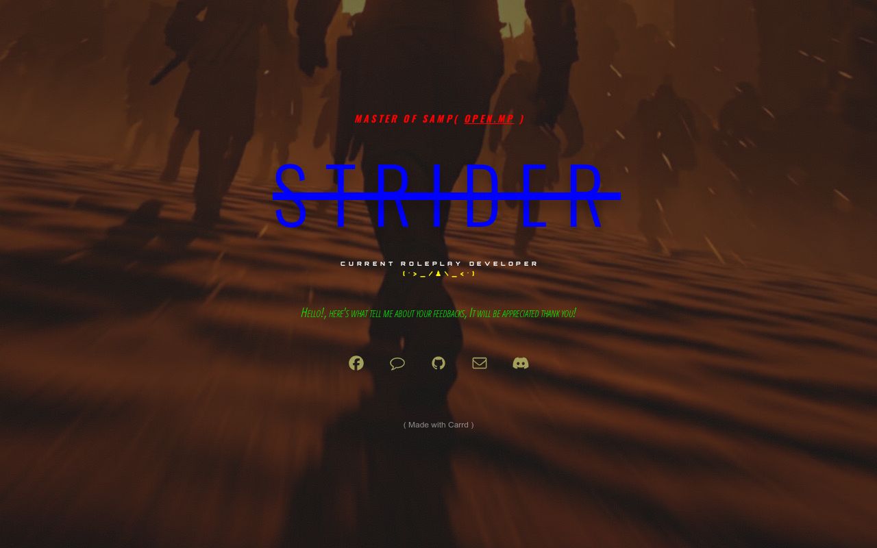 Strider's Profile (BETA)